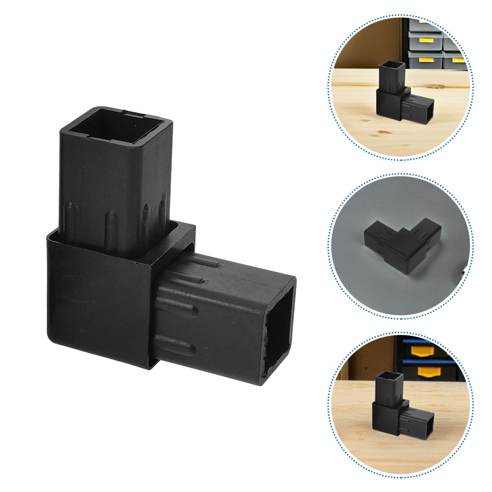 FRCOLOR 8pcs Black Square Tube Connector 2 Way Fitting 90 Degree Corner ...