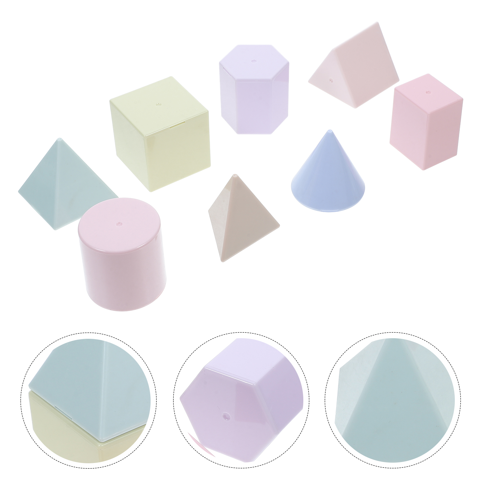 FRCOLOR 8pcs Translucent Light Table Toys Geometric Solids Transparent ...