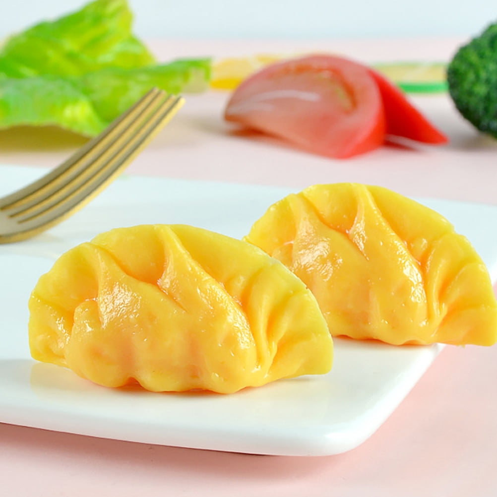 FRCOLOR 8pcs Yellow PVC Fake Dumpling Model Realistic Decorative ...
