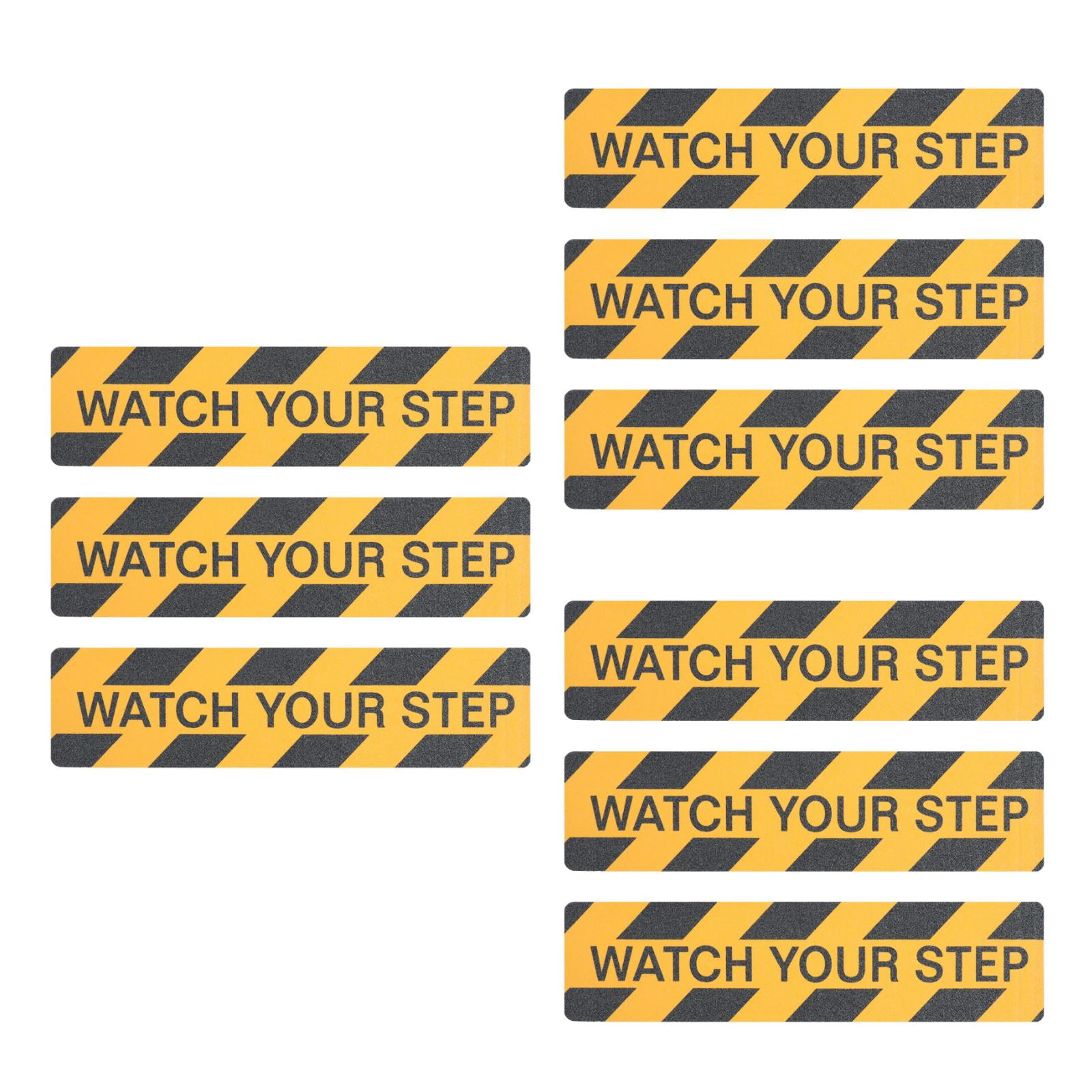 FRCOLOR 9 Pcs Safety Watch Your Step Stickers Adhesive Anti-Slip Strip ...