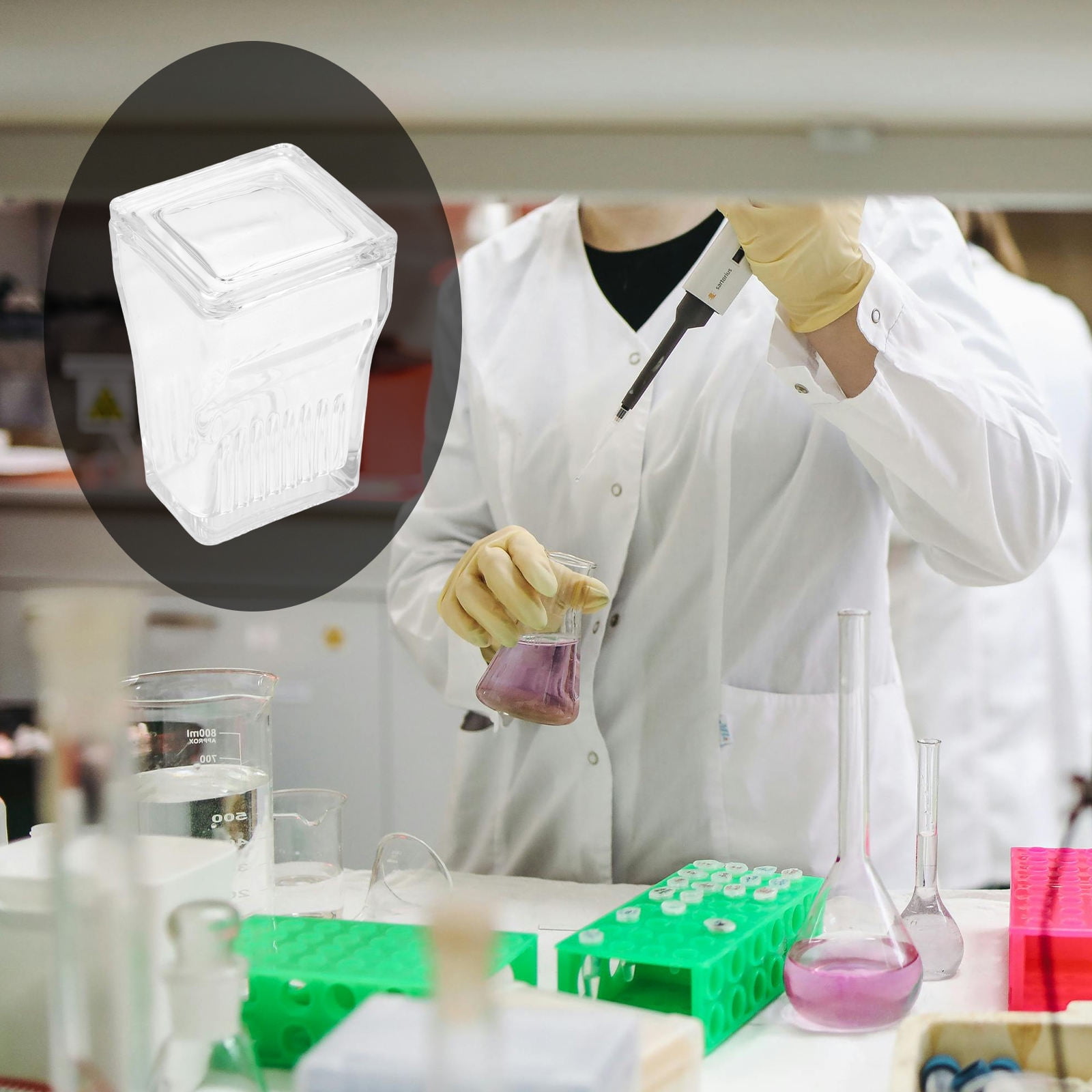 FRCOLOR 9-Slide Glass Staining Tank -Glass Slide Staining Tank ...