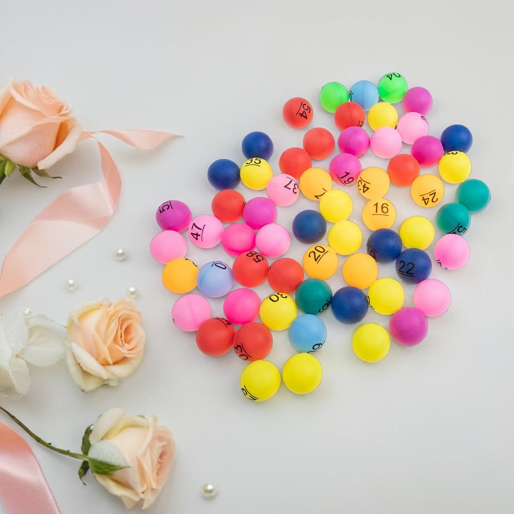 FRCOLOR 90pcs Numbered Plastic Draw Balls 1-90 Colorful Balls For ...