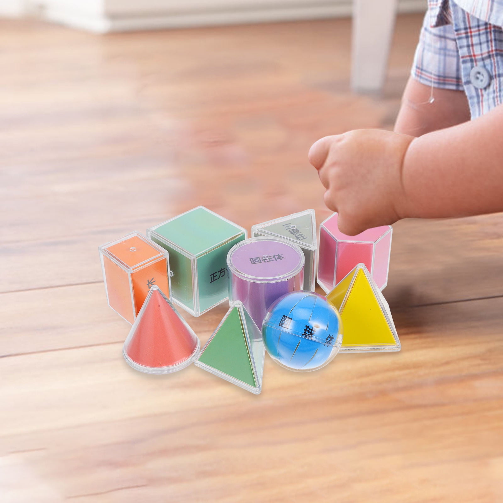 FRCOLOR 9pcs Geometry Shapes for Teaching 3D Geometry Solids Light ...