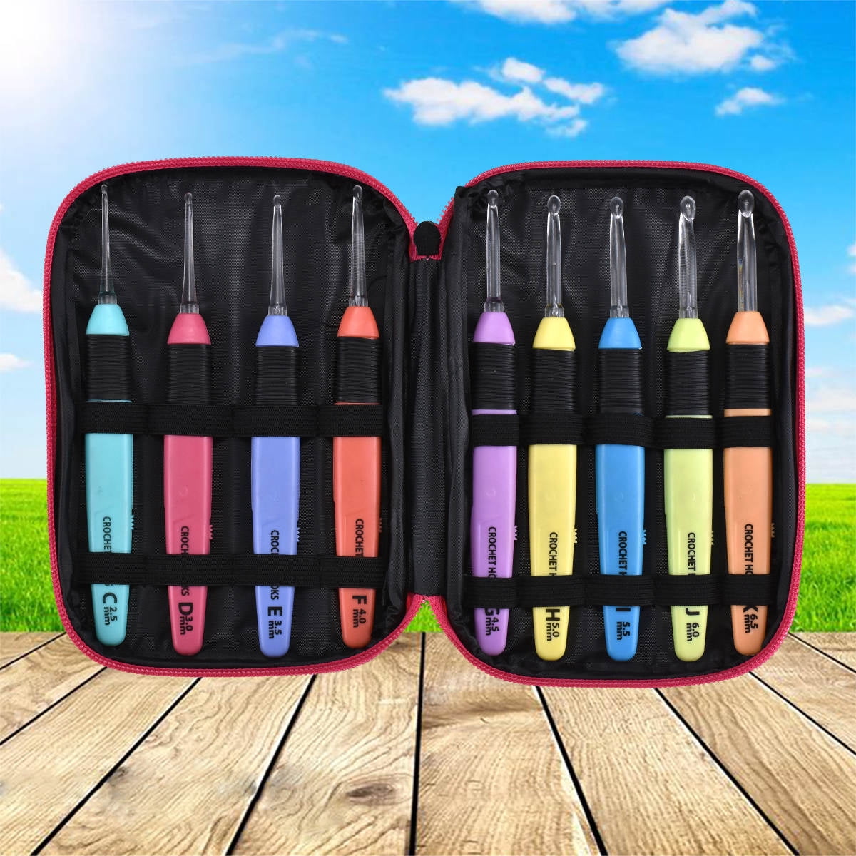 FRCOLOR 9pcs LED Luminescent Crochets Needles Handle Crochets Hooks ...
