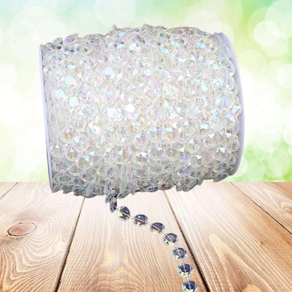FRCOLOR Acrylic Bead Strands Clear Bead Strings Chains for Wedding Bridal Shower Decorations ...
