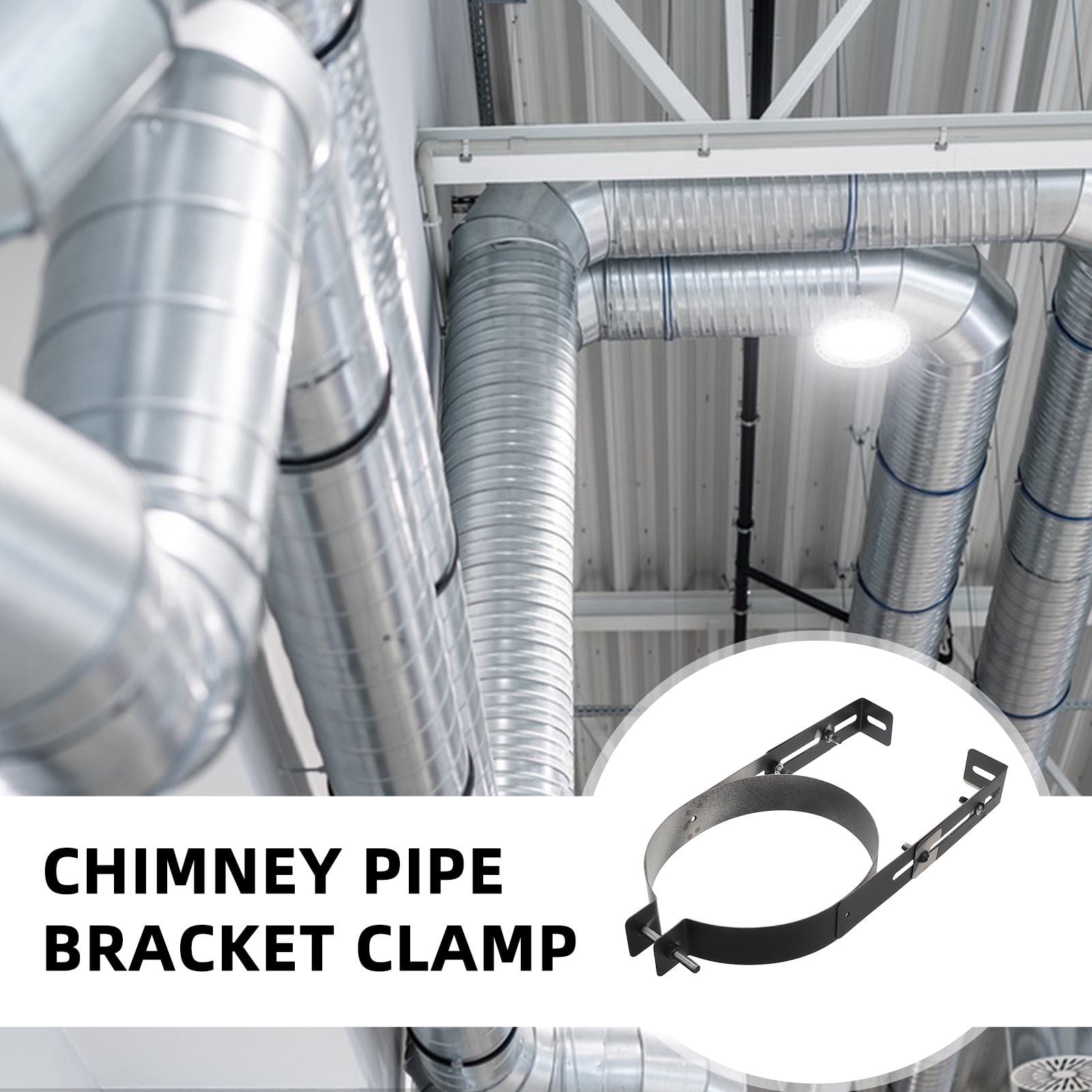 FRCOLOR Adjustable Pipe Bracket Heavy Duty Galvanized Steel Split Ring ...