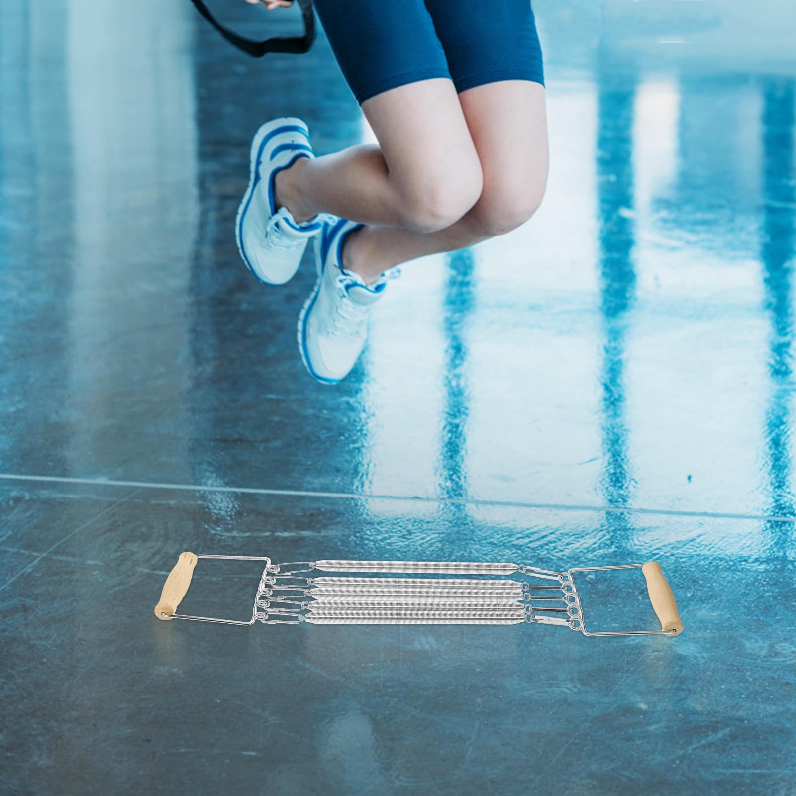 FRCOLOR Adjustable Spring Chest Expander with Wooden Handle Removable ...