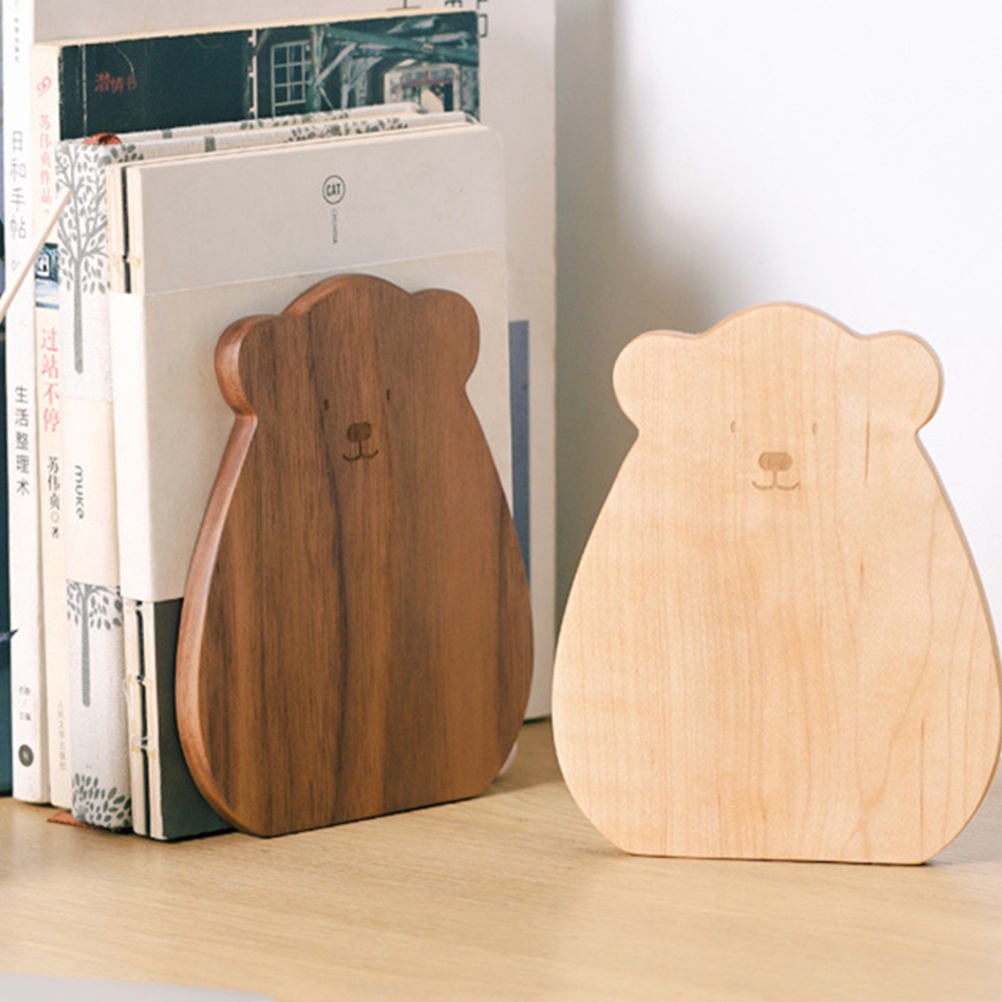 FRCOLOR Adorable Bookend for Books Made of Plastic and Iron Beige Color ...