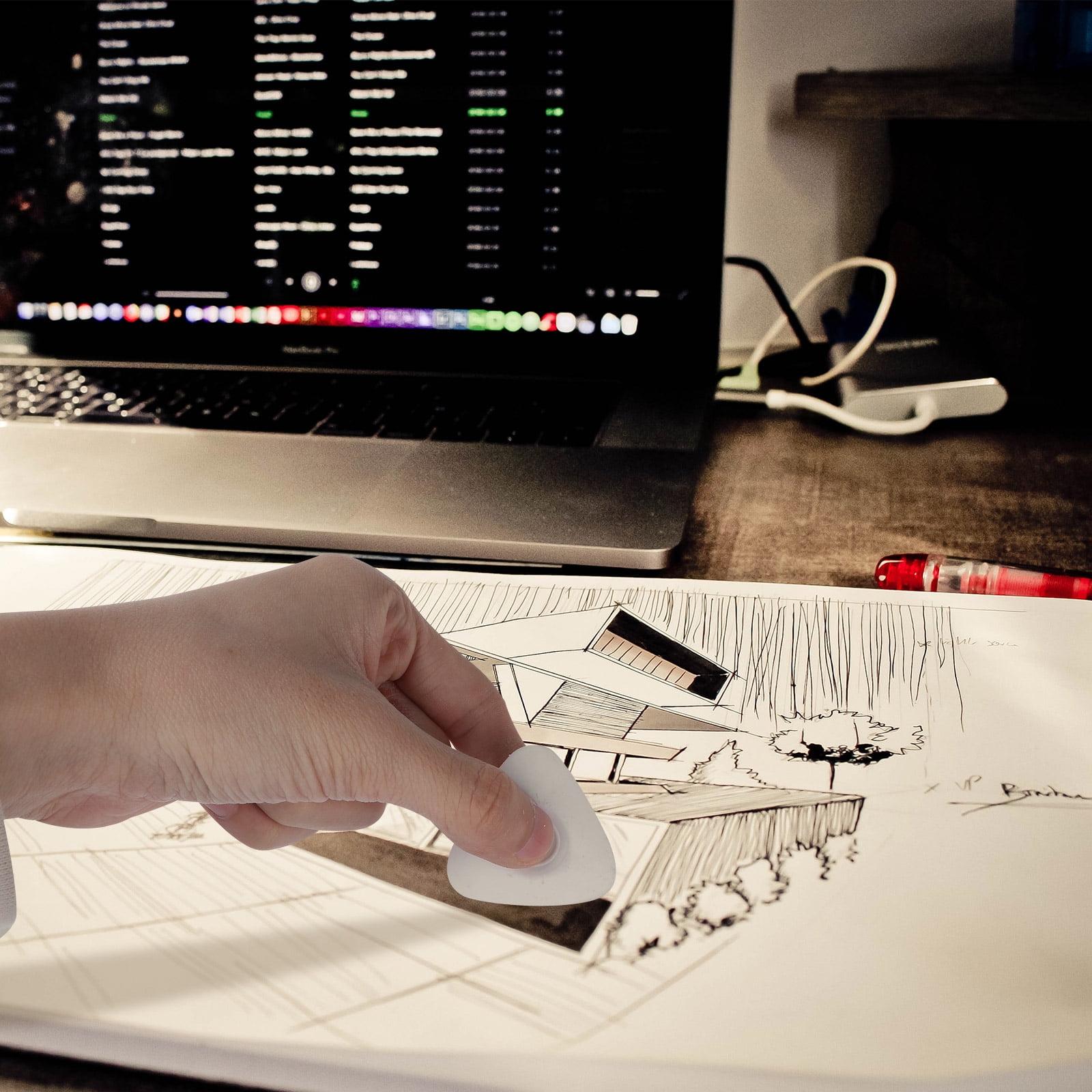 FRCOLOR Adorable White Art eraser for Painting Use Made of Safe ...