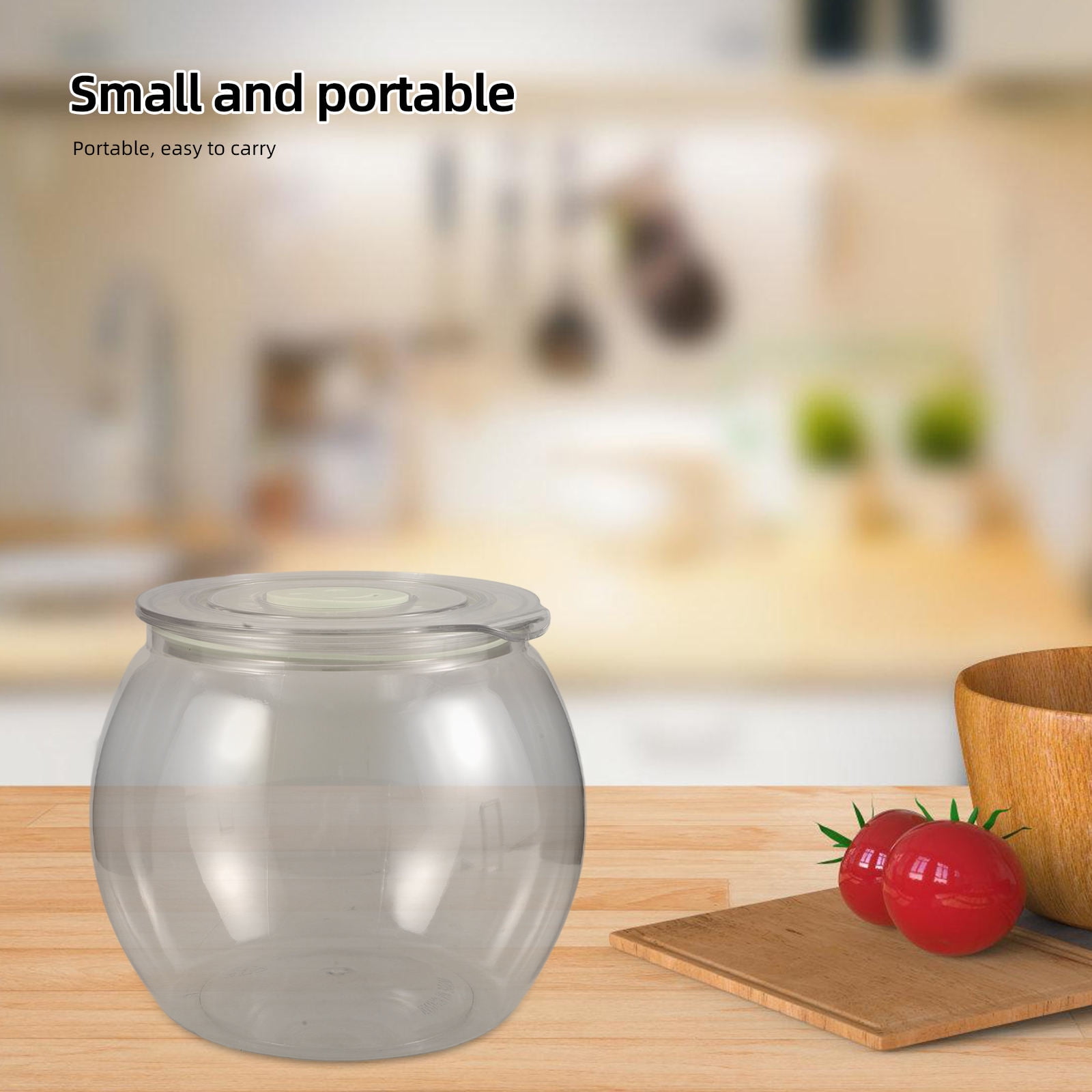FRCOLOR Airtight Plastic Canister Food Storage Jar Round Container ...