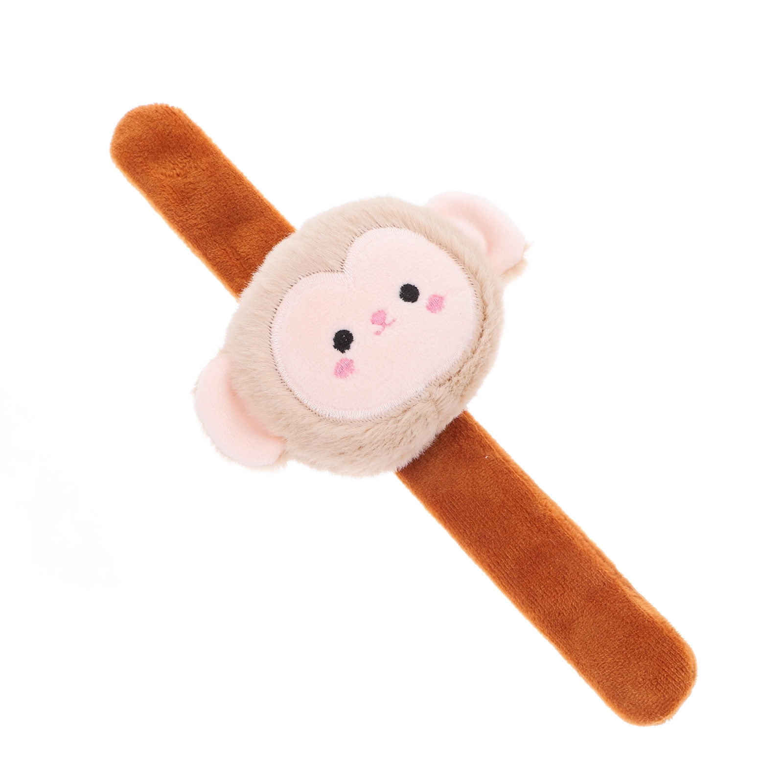 FRCOLOR Animal Slap Bracelets Kids Plush Monkey Wristbands Stuffed Slap Bands for Boys Girls ...