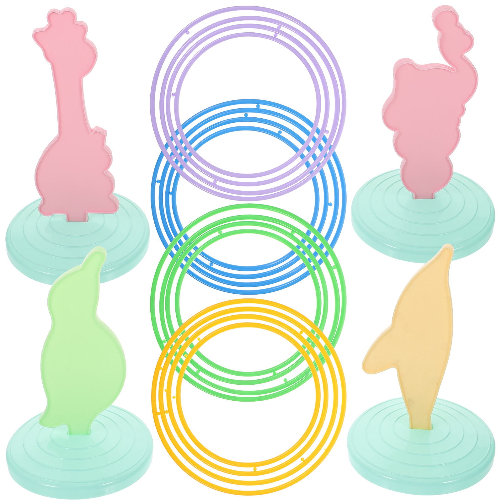 FRCOLOR Animal Tossing Game Wood Ring Catch Indoor Target Toy Child ...