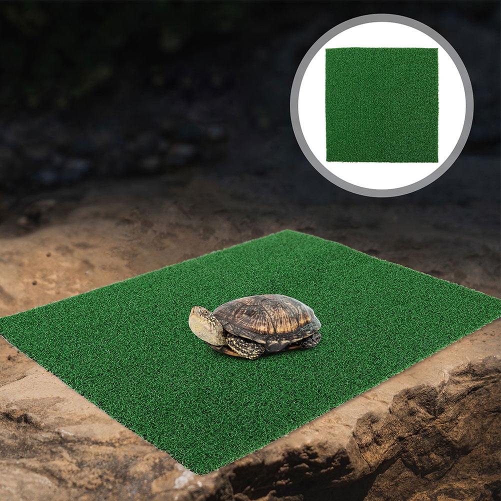 LABSERRON Reptile Basking Rock Artificial Grass Mat Green ABS 1Pcs for ...
