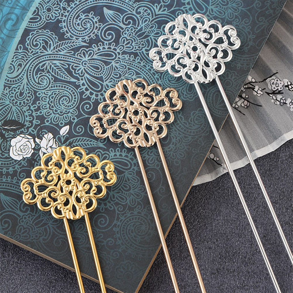 FRCOLOR Assorted Color Copper Hair Sticks for Buns Perfect for Party ...