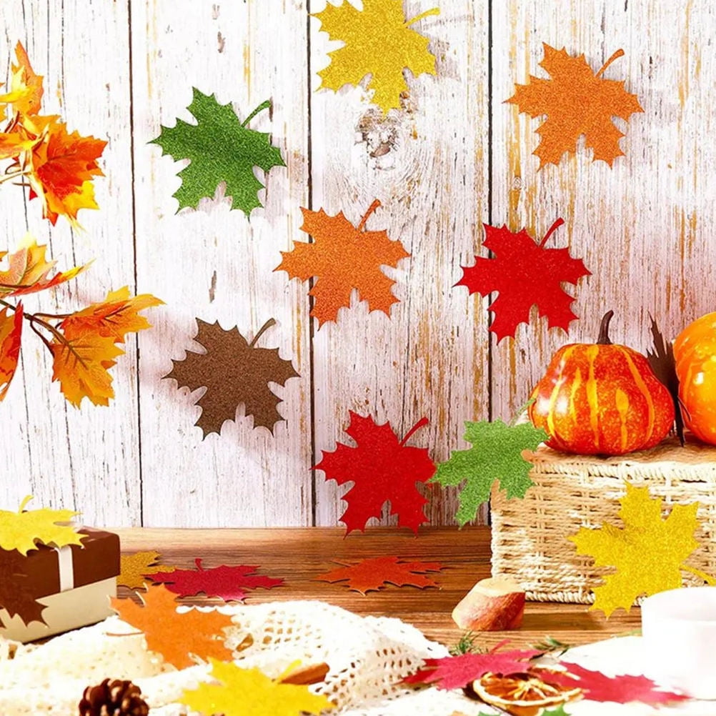 FRCOLOR Assorted Color Maple Leaves Paper Cutouts for Decor and ...