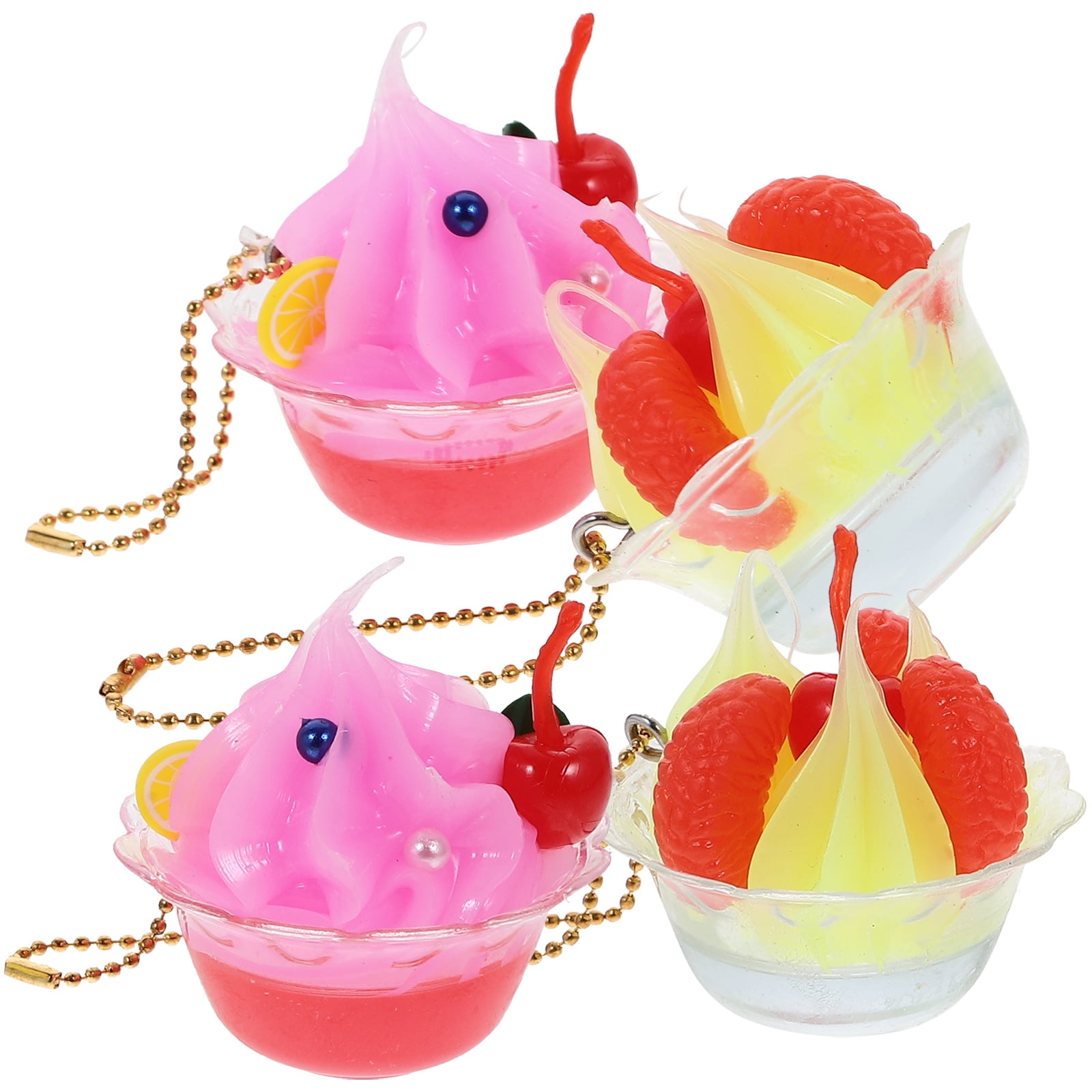 WASHWEPE Adorable Girl Key Chains Ice Cream Shape Charms Assorted Color ...