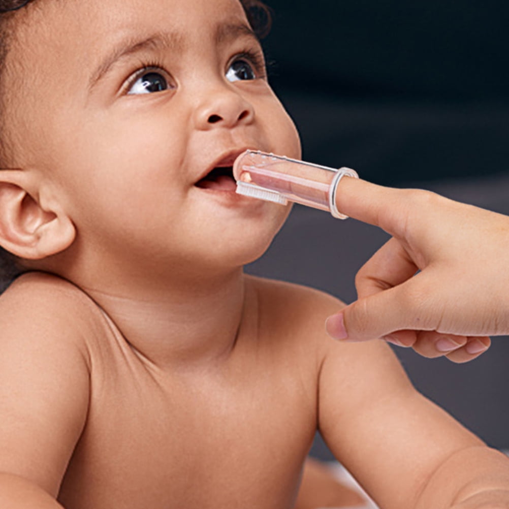 FRCOLOR Finger Toothbrush for Baby Made of Soft Silicone in Assorted ...