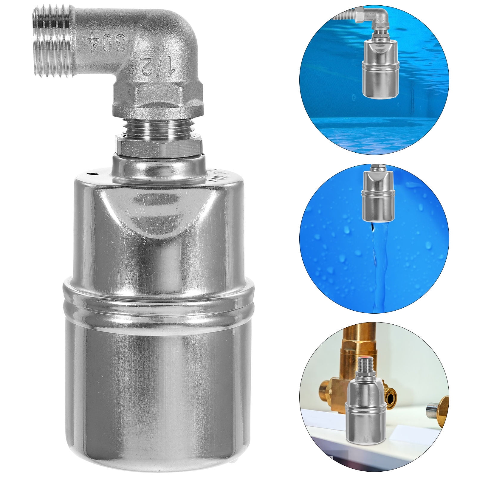 FRCOLOR Automatic Water Level Controller Valve for Tank Stainless Steel ...