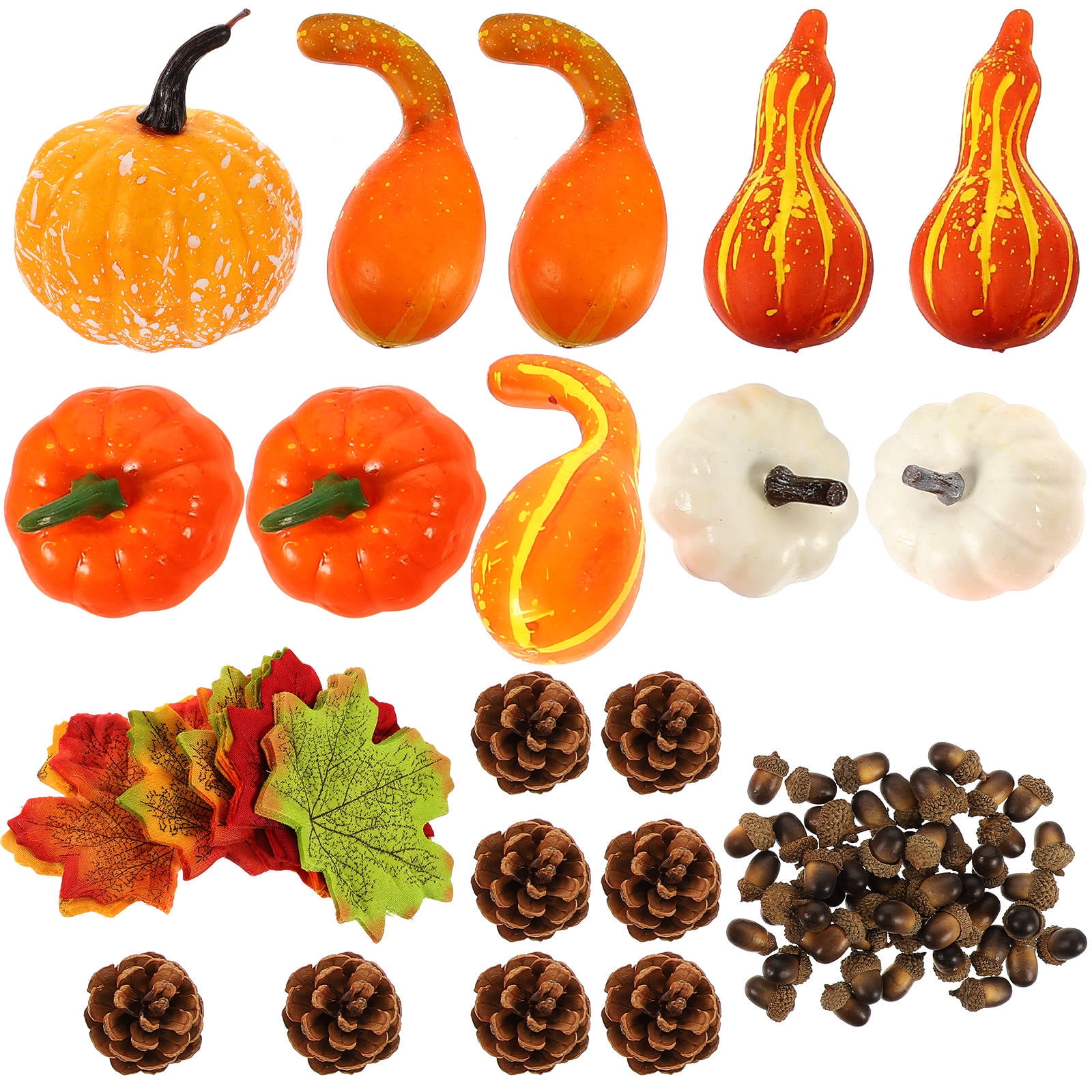 FRCOLOR Autumn Decoration Set with Artificial Pumpkins Maple Leaves and ...