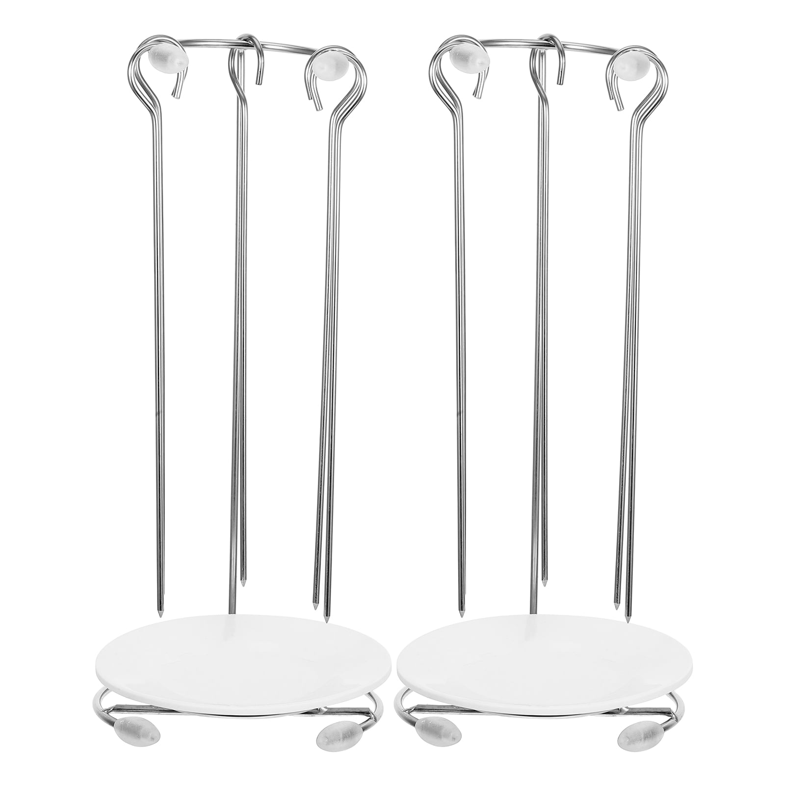 FRCOLOR BBQ Rack Skewers Stainless Steel Barbecue Sticks Grilling ...