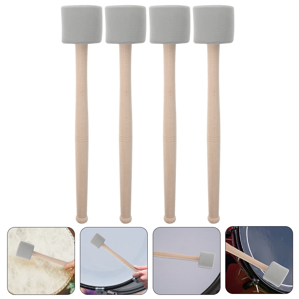 PAMINGONO Wooden Handle Bass Drum Mallet Eva Foam Head Grey Portable ...