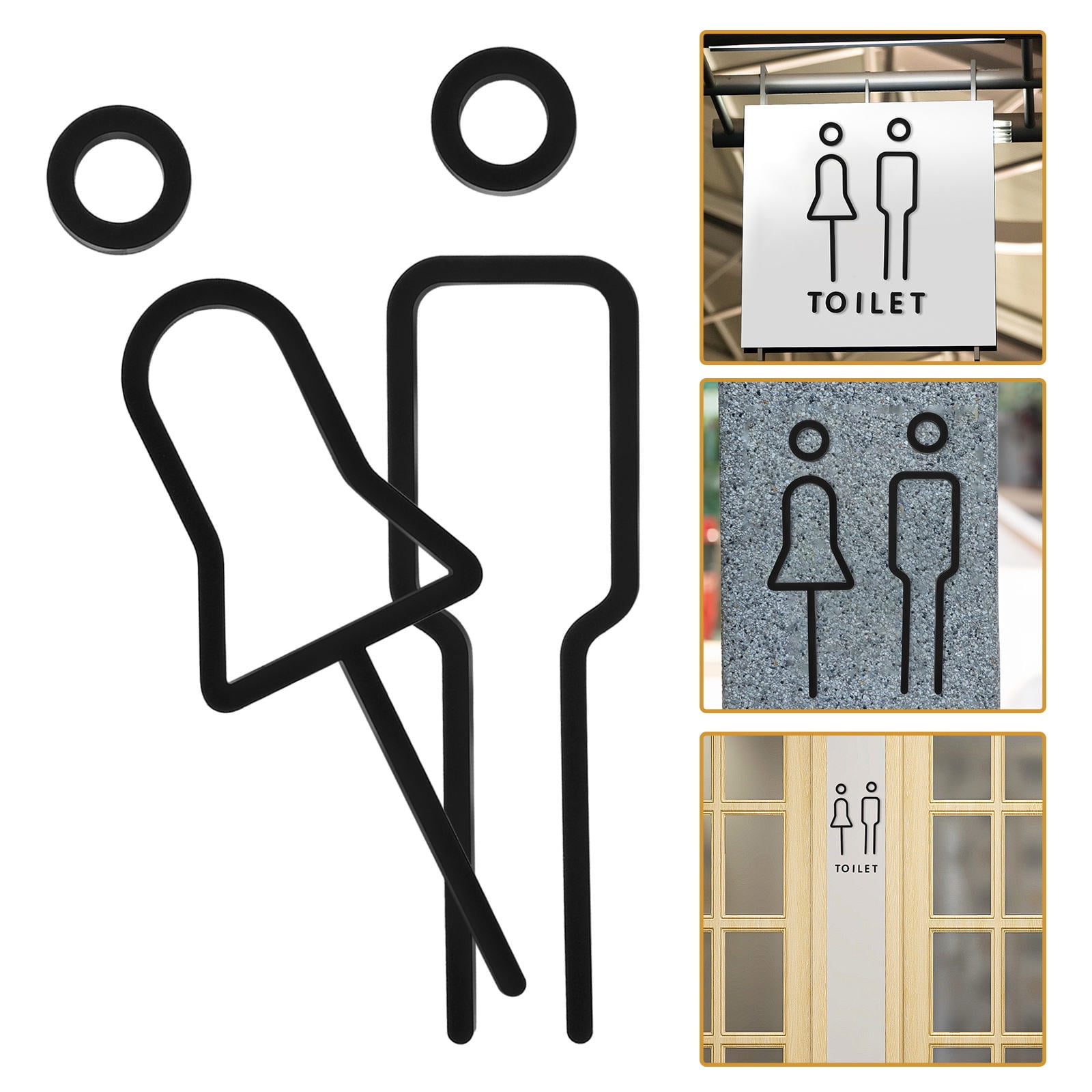 FRCOLOR Bathroom Signs Decor Toilet Sign Toilet Door Sign 17.50X4.50X0 ...