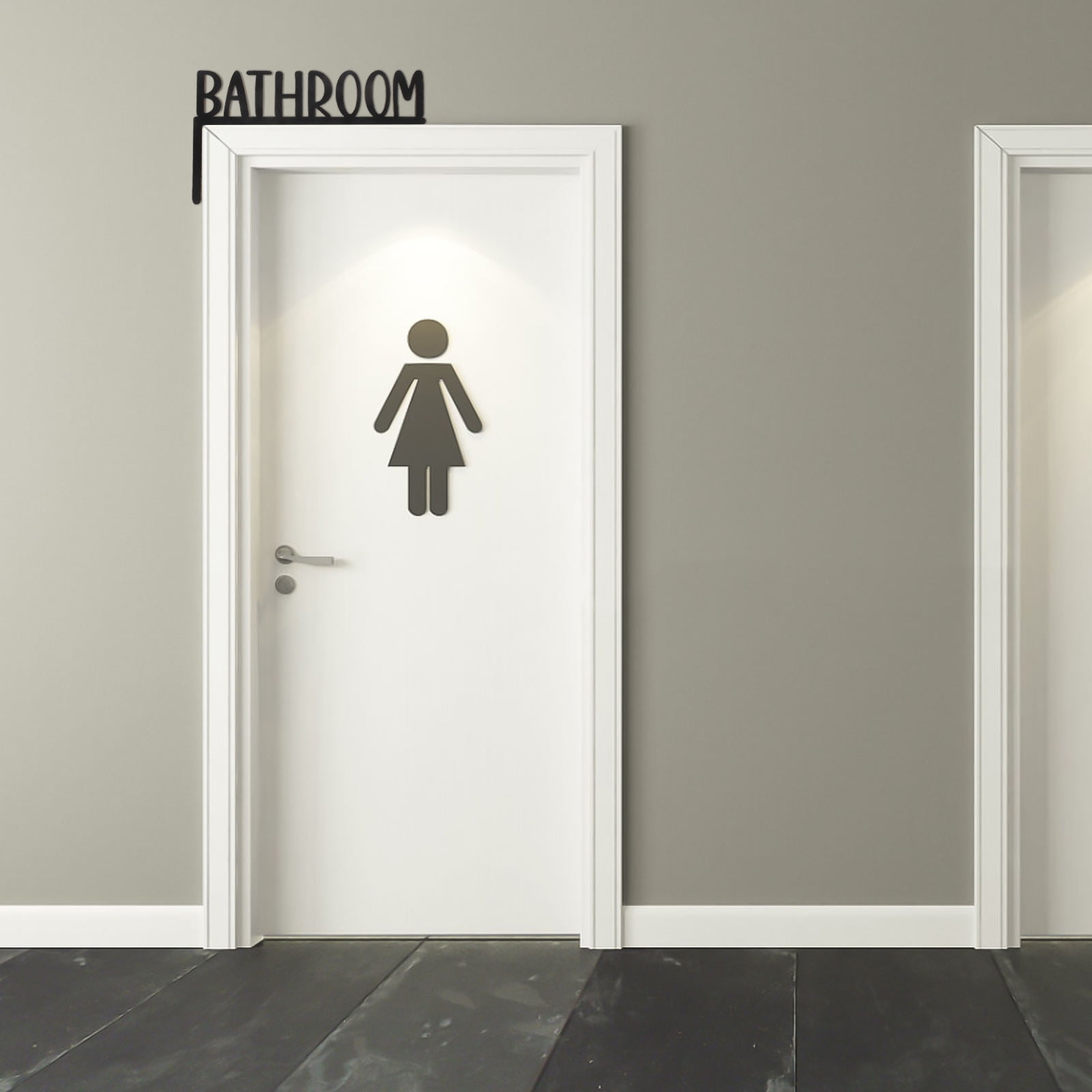 FRCOLOR Bathroom Wooden Door Topper Letter Wood Craft Restroom Door ...