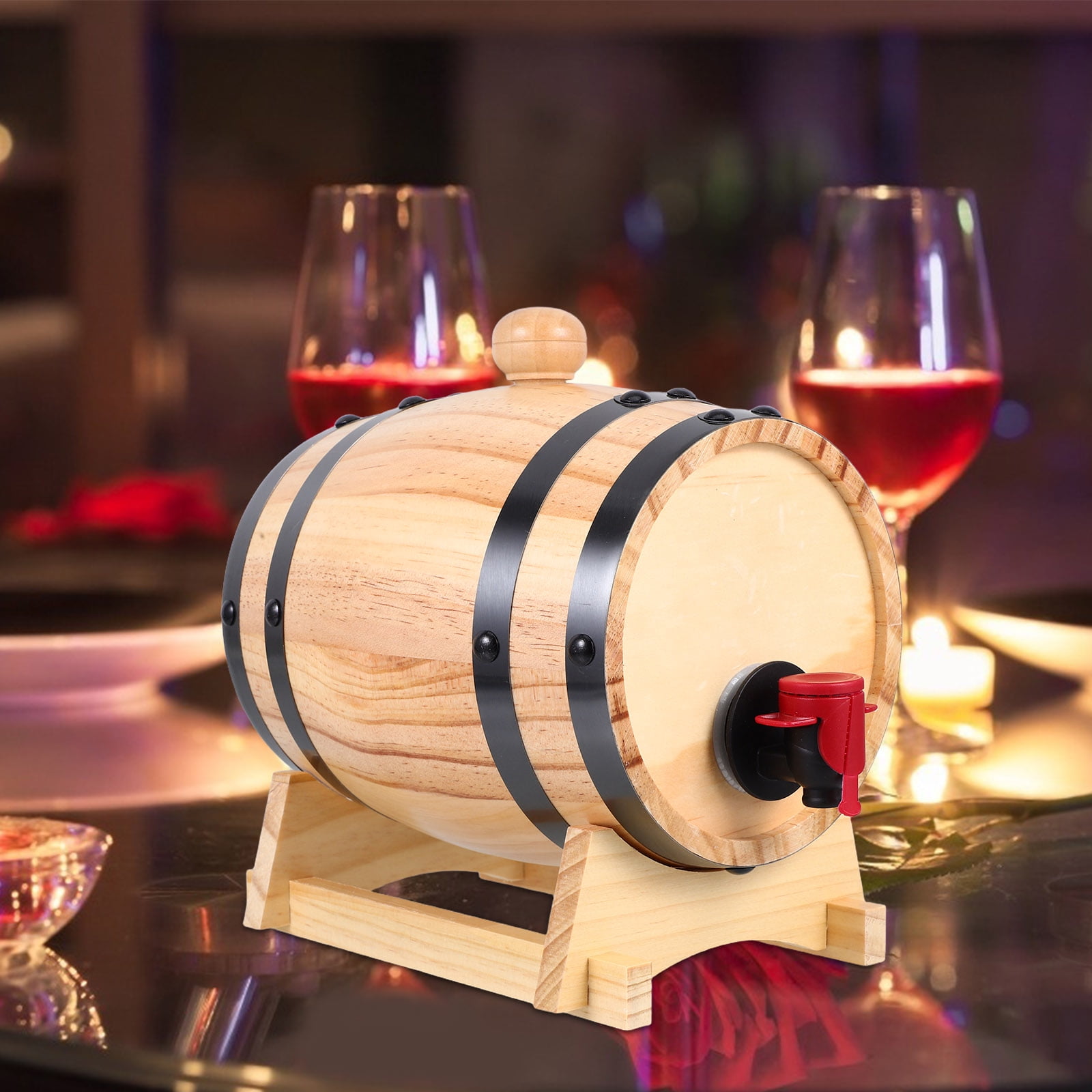 FRCOLOR Beer Barrel Dispenser Decanter Mini Barrel with Stand 1L Oak ...