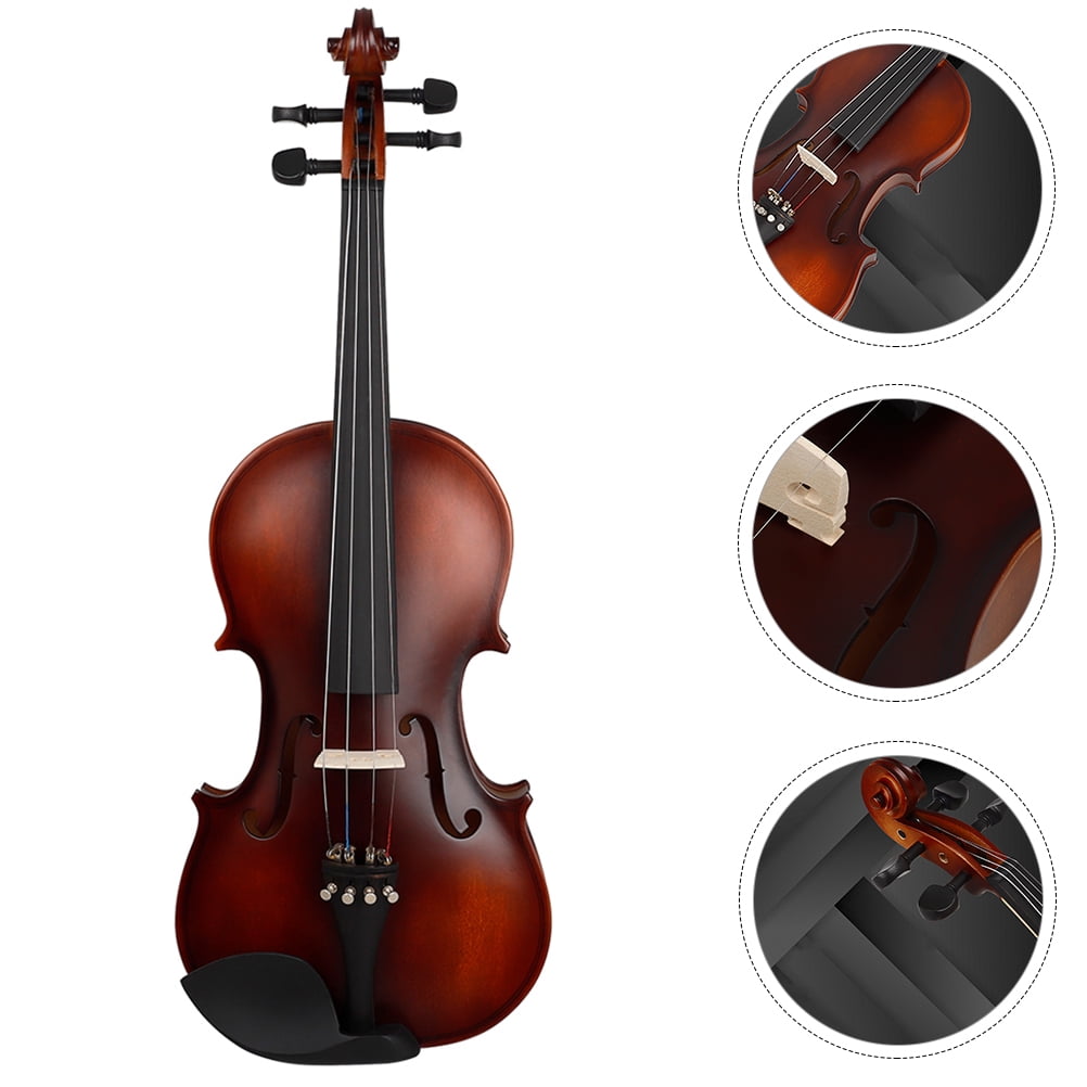 FRCOLOR Beginners Violin Solid Basswood Ebony for Kids Acoustic ...