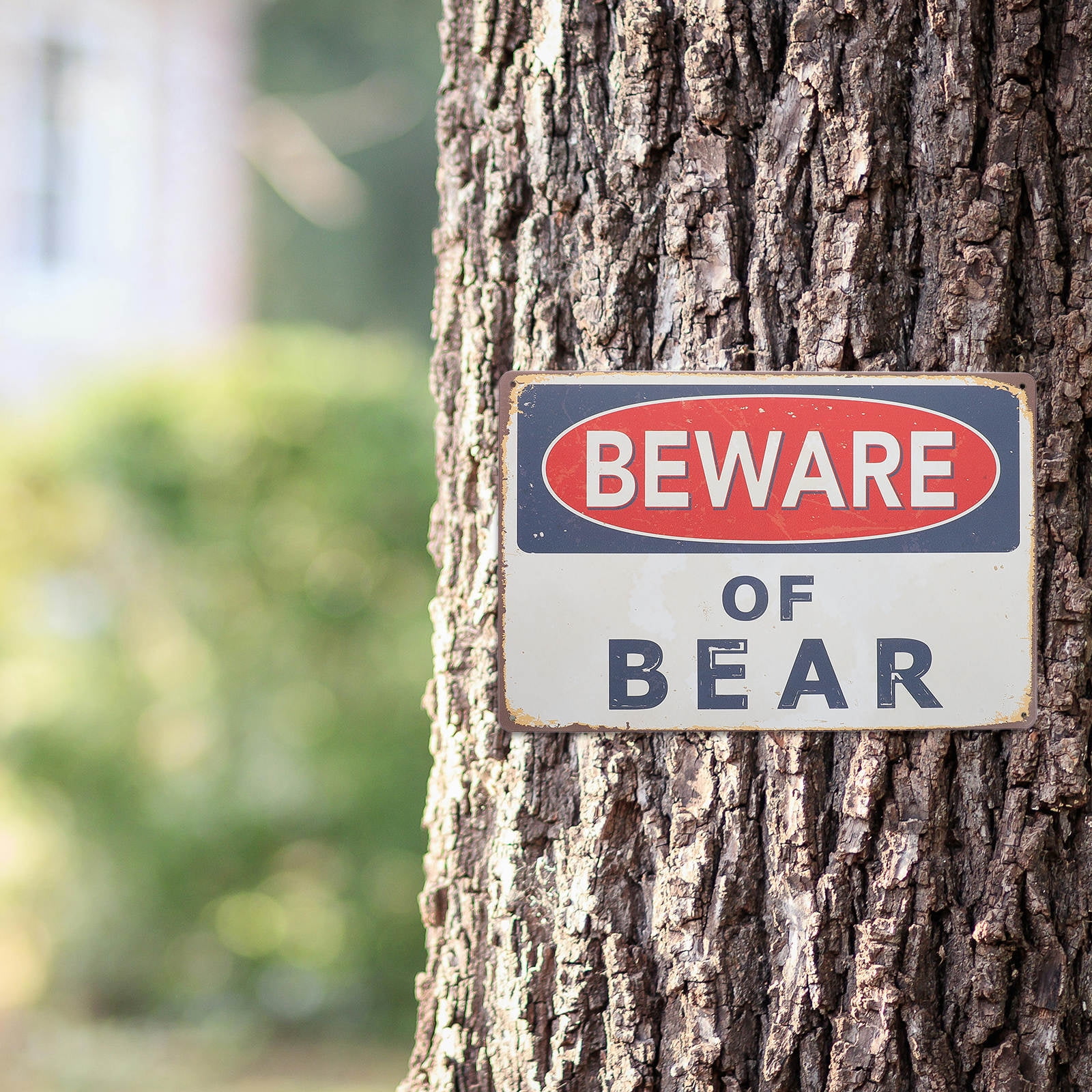 FRCOLOR Beware of Bear Sign Retro Bear Warning Signs Bear Caution Wall ...