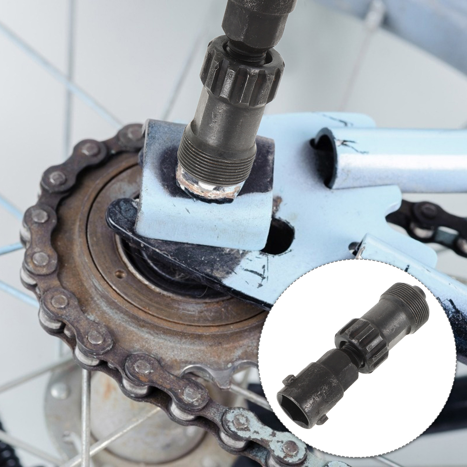 WASHWEPE Bicycle Crank Remover Black Metal 1Pcs 3.1X0.8X0.8In - Walmart.com