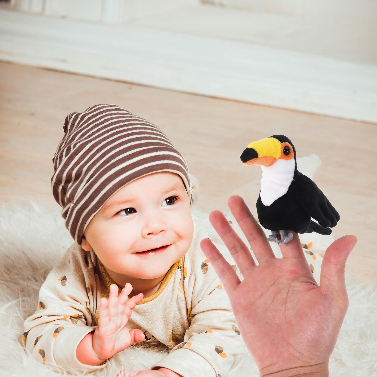 FRCOLOR Bird Hand Puppet for Toddlers and Babies Plush Finger Puppet ...