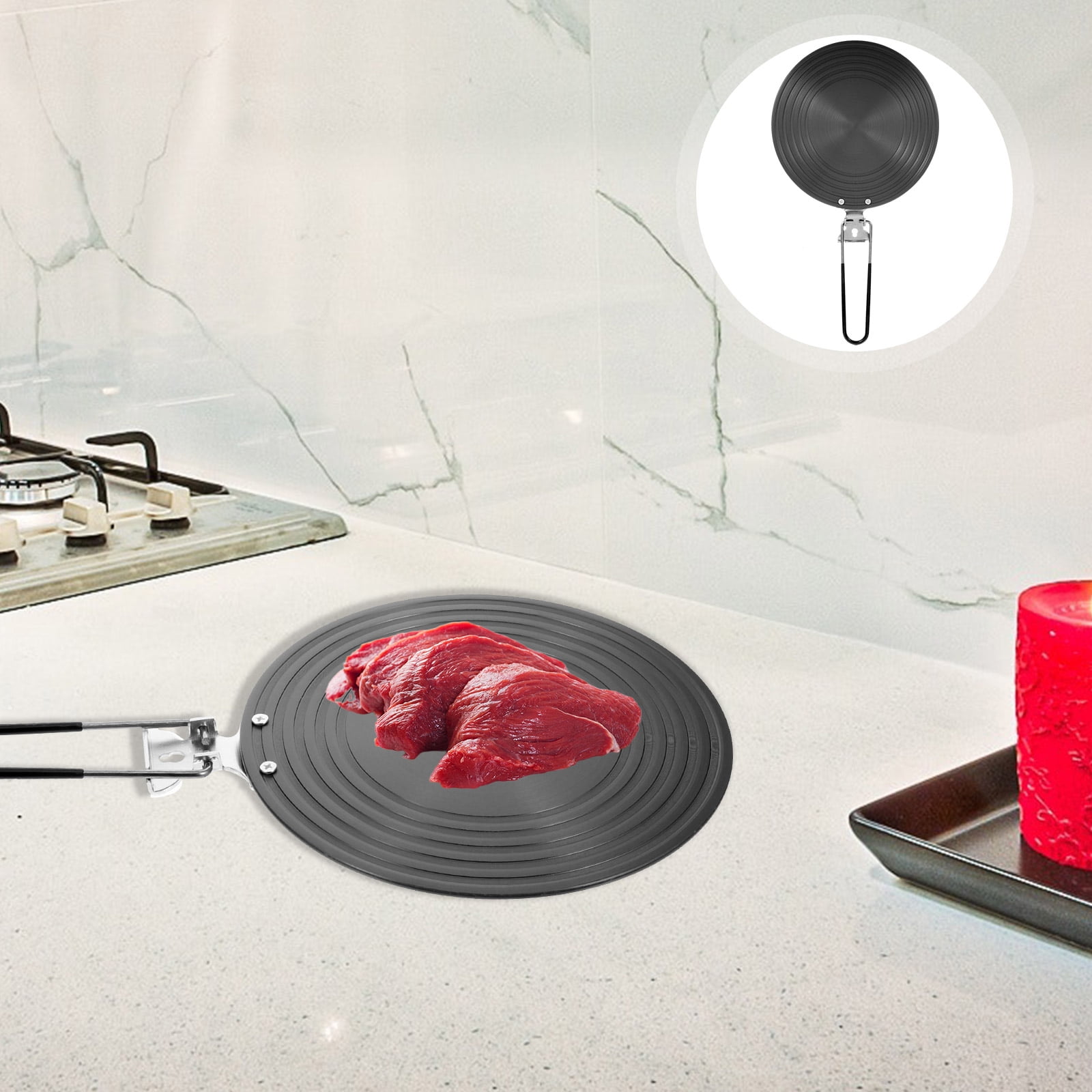 FRCOLOR Black Aluminum Heat Conduction Plate for Home 28cm Diameter ...