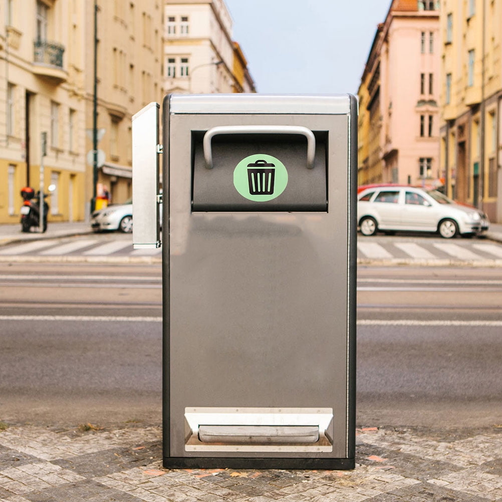 FRCOLOR Black Glow in the Dark Recycle Bin Decals PVC Indoor Trash ...