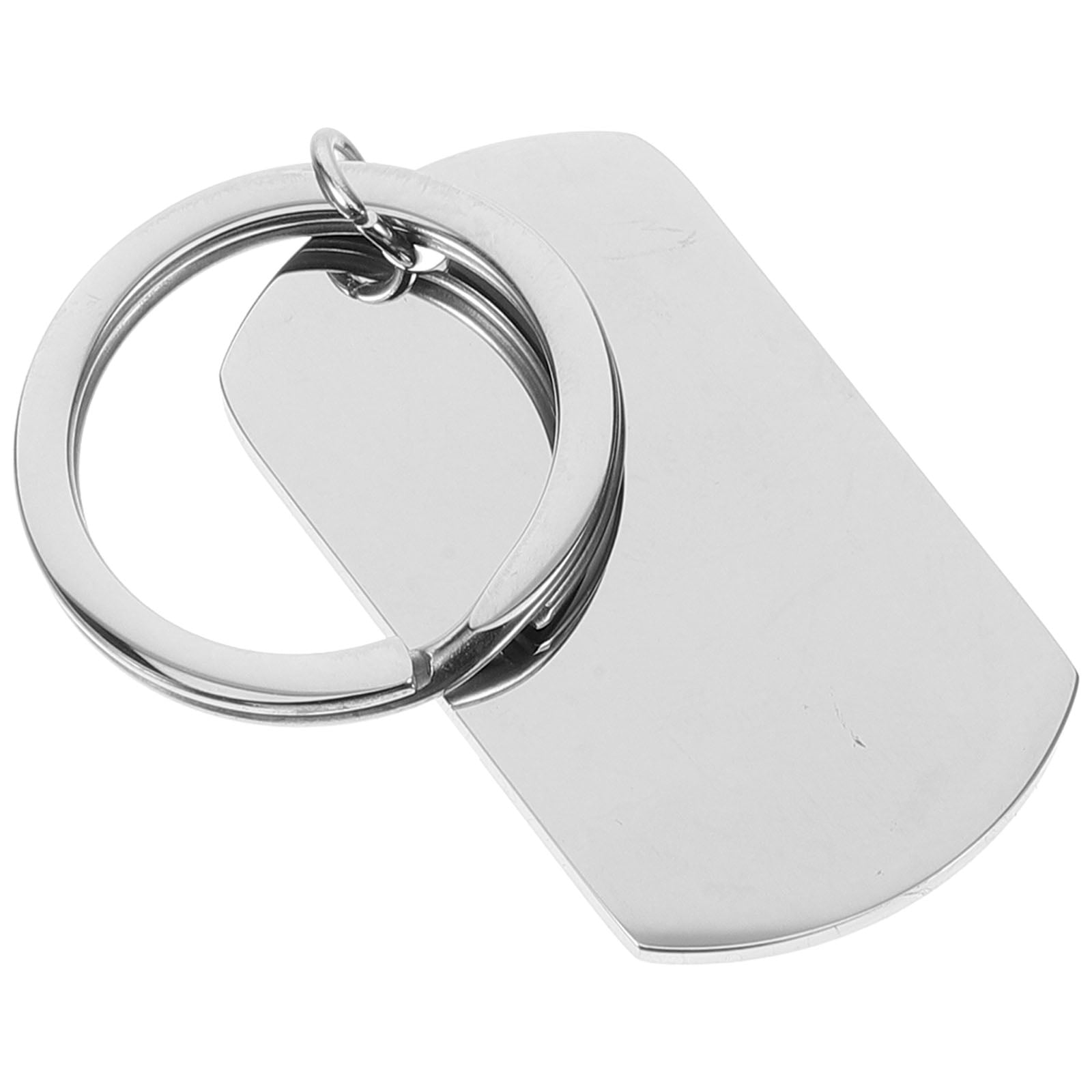 FRCOLOR Blank Stainless Steel Key Chain Blank Keychain Blank Key Ring ...