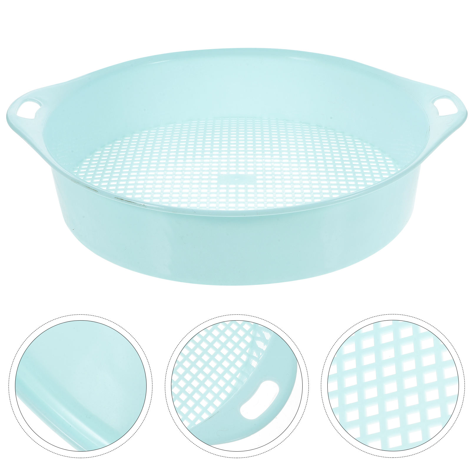 FRCOLOR Blue Plastic Garden Sieve with Handle for Balcony Gardening ...