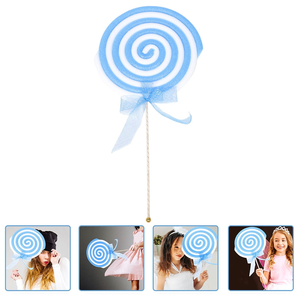FRCOLOR Blue Realistic Foam and Plastic Fake Lollipop Prop for Playing ...