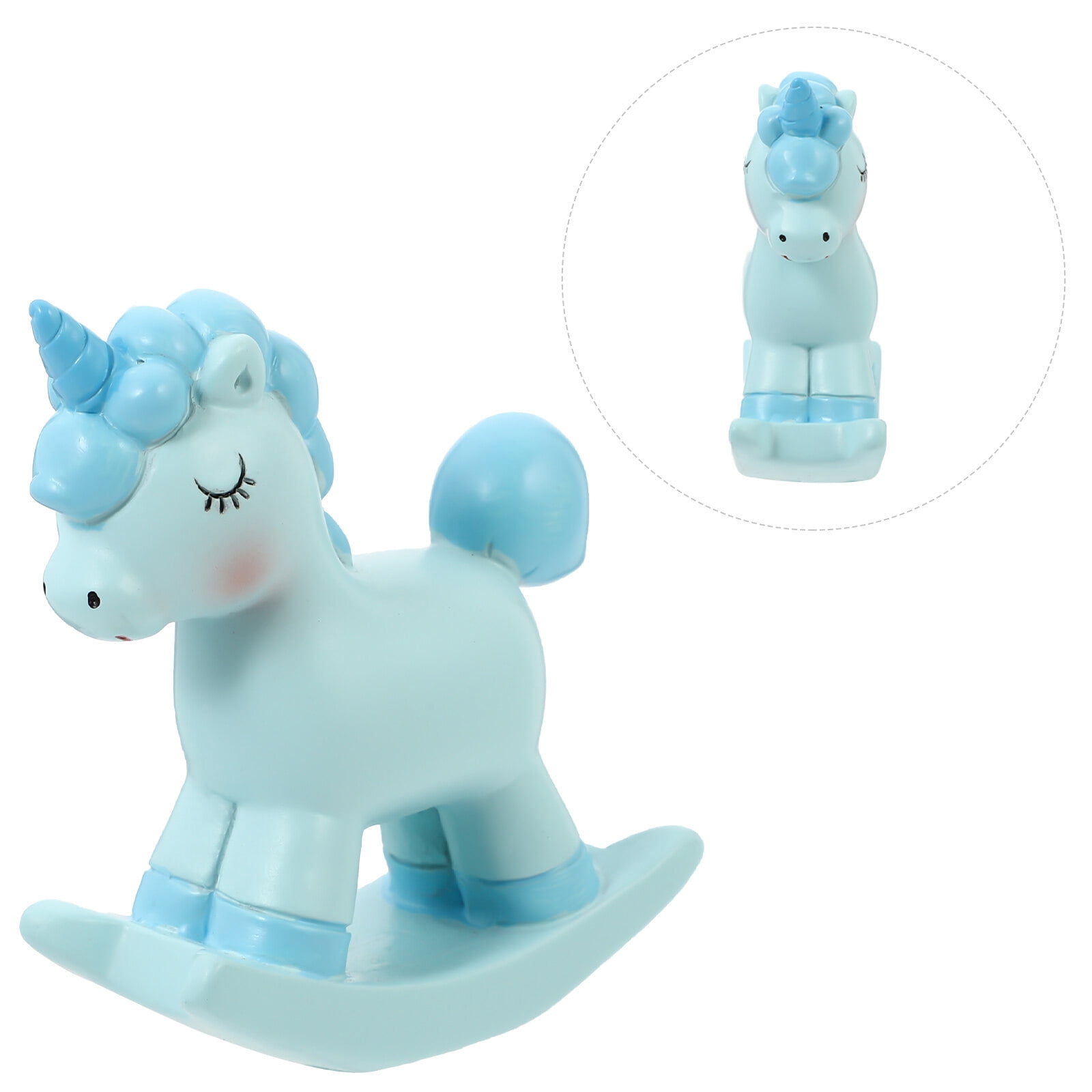 FRCOLOR Blue Resin Cake Topper with Lovely Unicorn Design for Fits Most ...