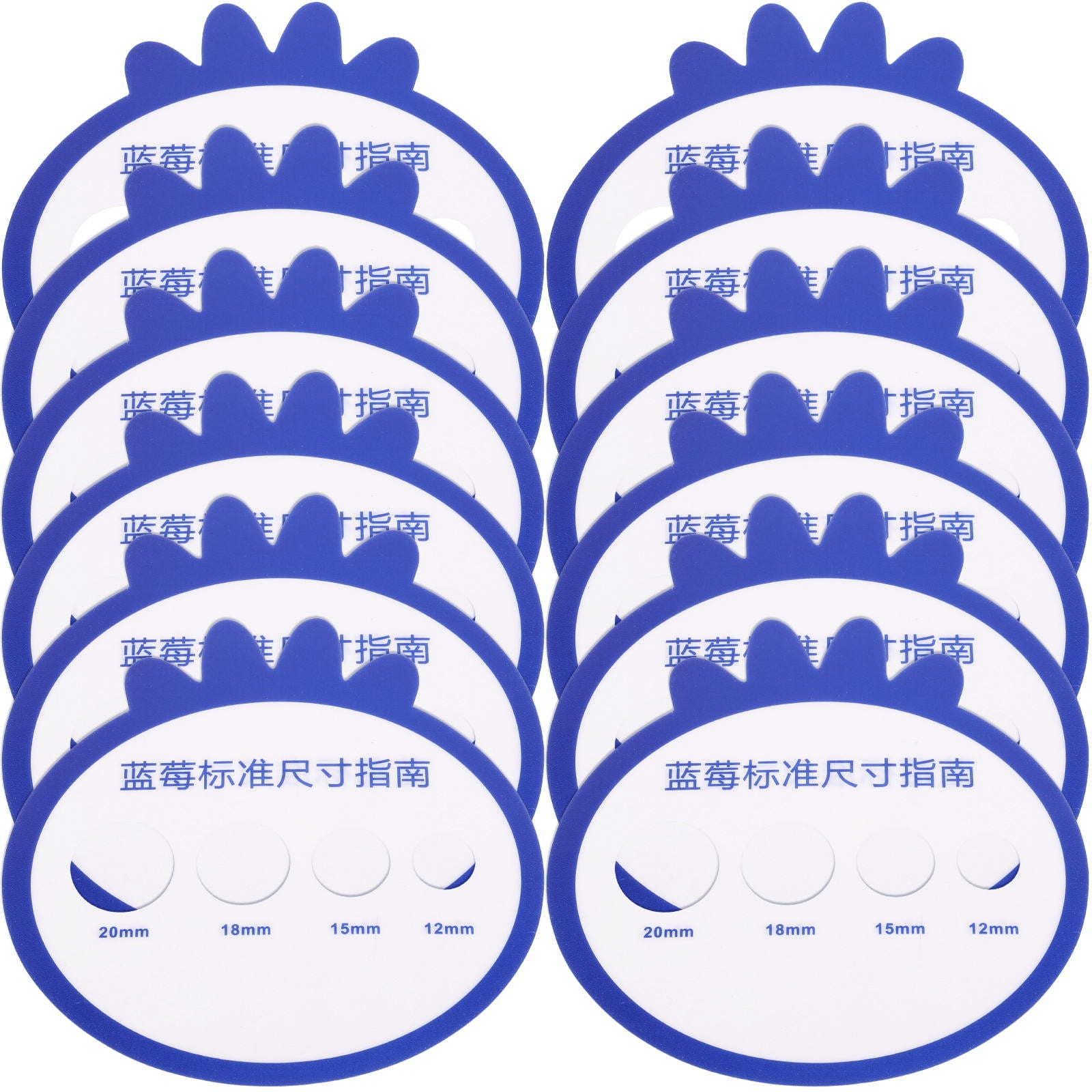 FRCOLOR Measuring Card for Blueberry 12Pcs Blue PP Rectangular Tool for ...