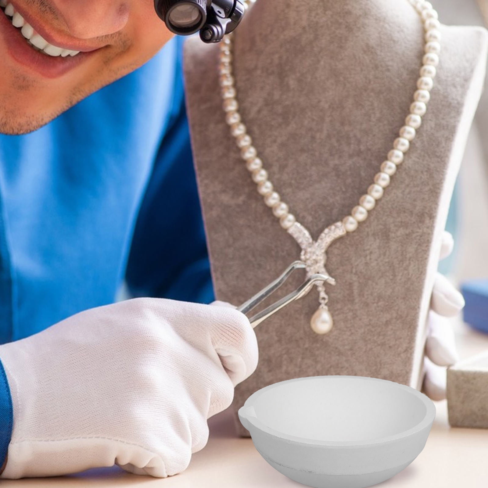 HAKIDZEL Melt Dish Crucible Quartz White For Metalworking Melting 1Set ...