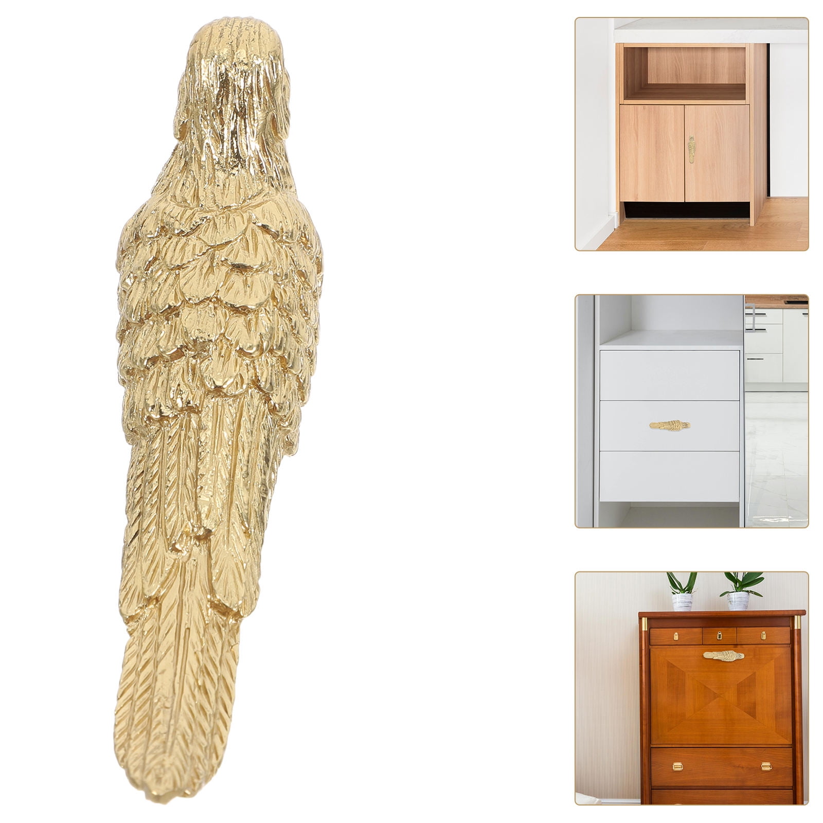 FRCOLOR Brass Bird Drawer Knobs Animal Cabinet Handles for Kitchen Cabinets and Dresser Vintage ...