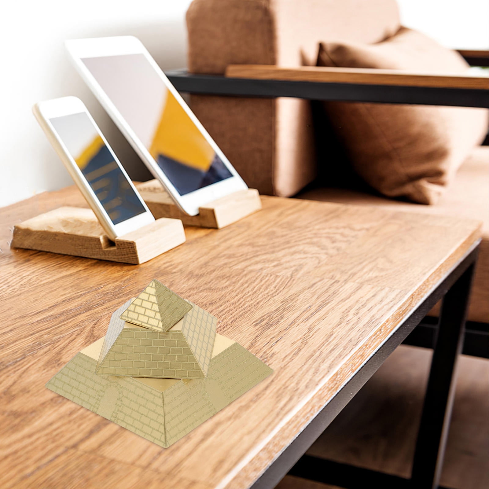 FRCOLOR Brass Pyramid Statue Pyramid Figurine Office Desk Toy Egyptian ...