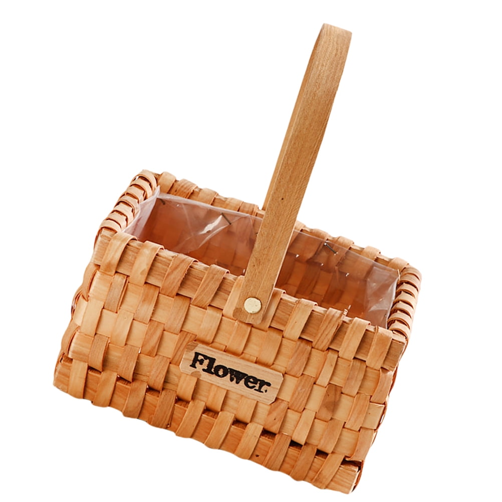 FRCOLOR Brown Synthetic Woven Basket for Decoration with Handle Design ...