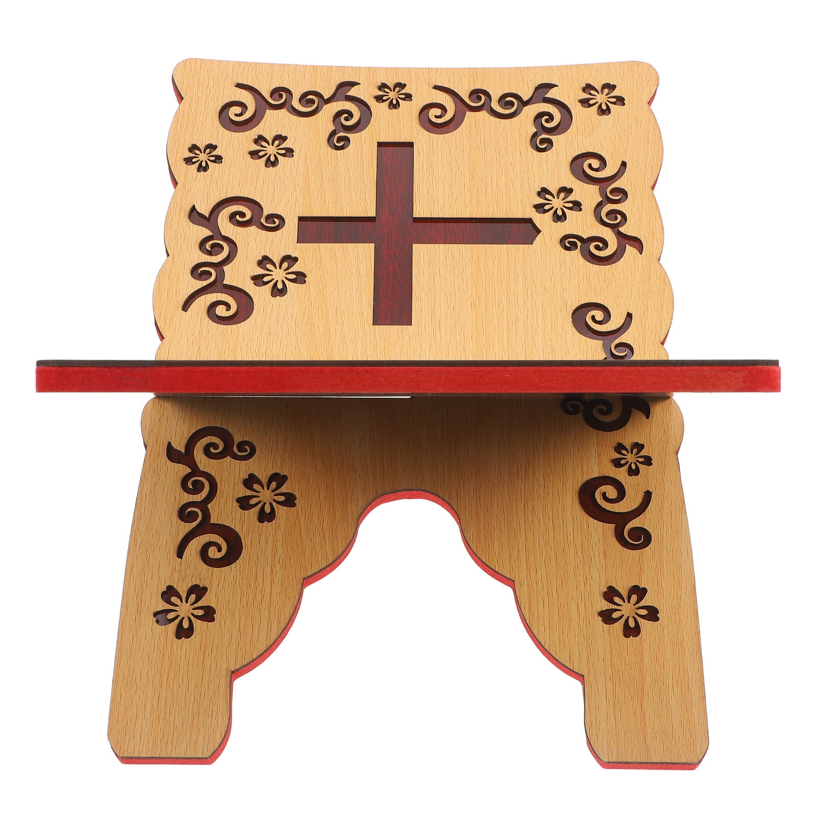 FRCOLOR Buddhist Book Stand Elegant Reading Rack Bible Wooden Stand ...