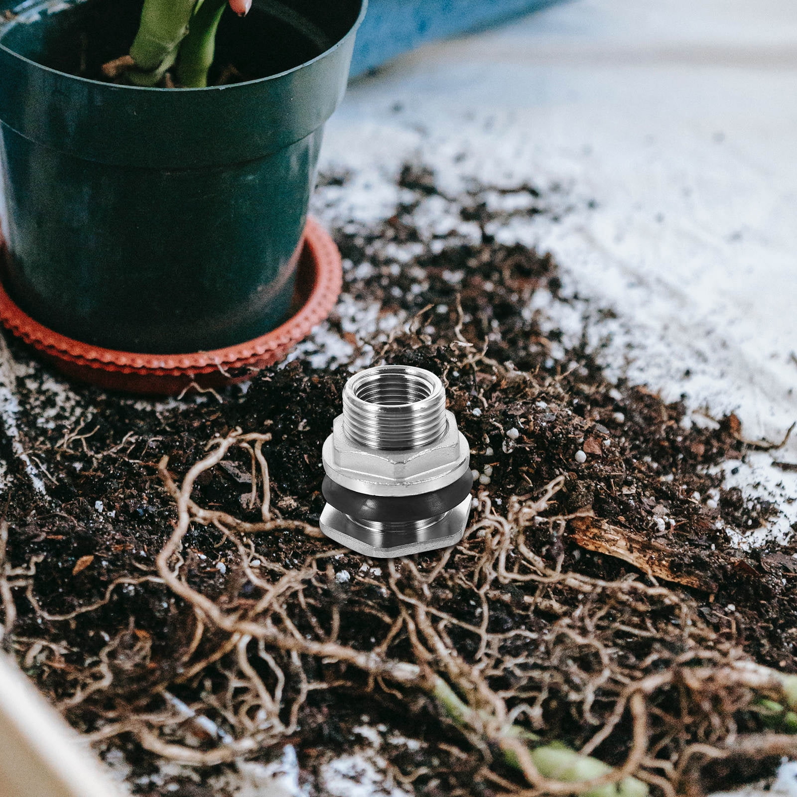 FRCOLOR Bulkhead Fitting with Ring Connector for Pools Water Tank ...