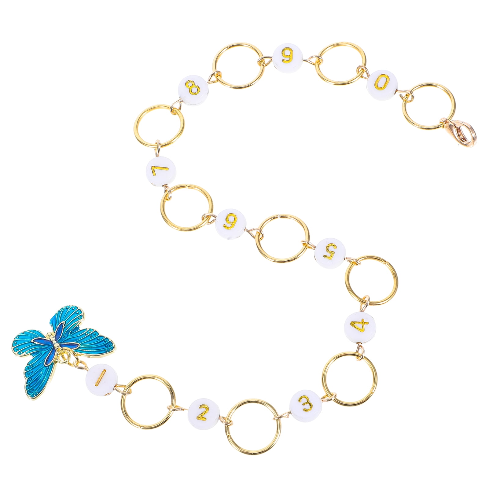 FRCOLOR Butterfly Knitting Row Counter Chains 0-9 Number Chain Row ...