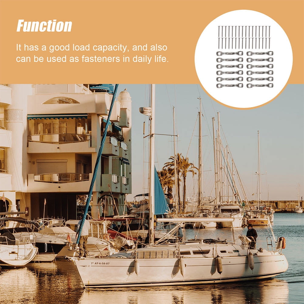 FRCOLOR Canoe Rigging Handles Metal Pad Eyes Straps Kayak Hatch Brushed ...