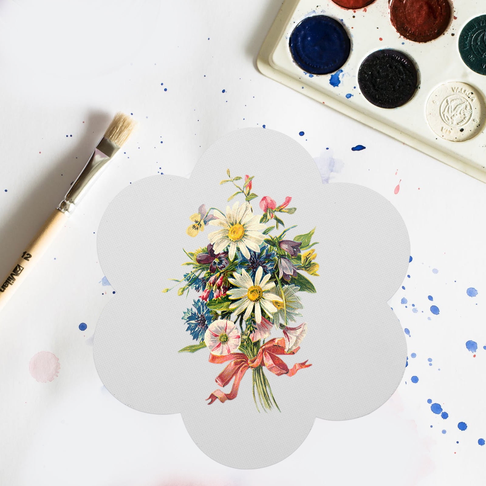 FRCOLOR Canvas Painting Board for Art with White Color and Round Edges ...