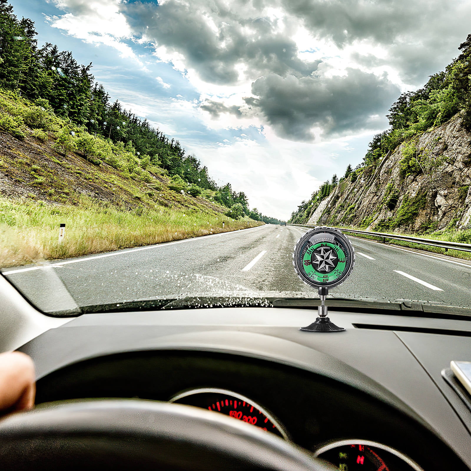 FRCOLOR Car Compass Ball Shaped Compass Dashboard Vehicle Compass ...