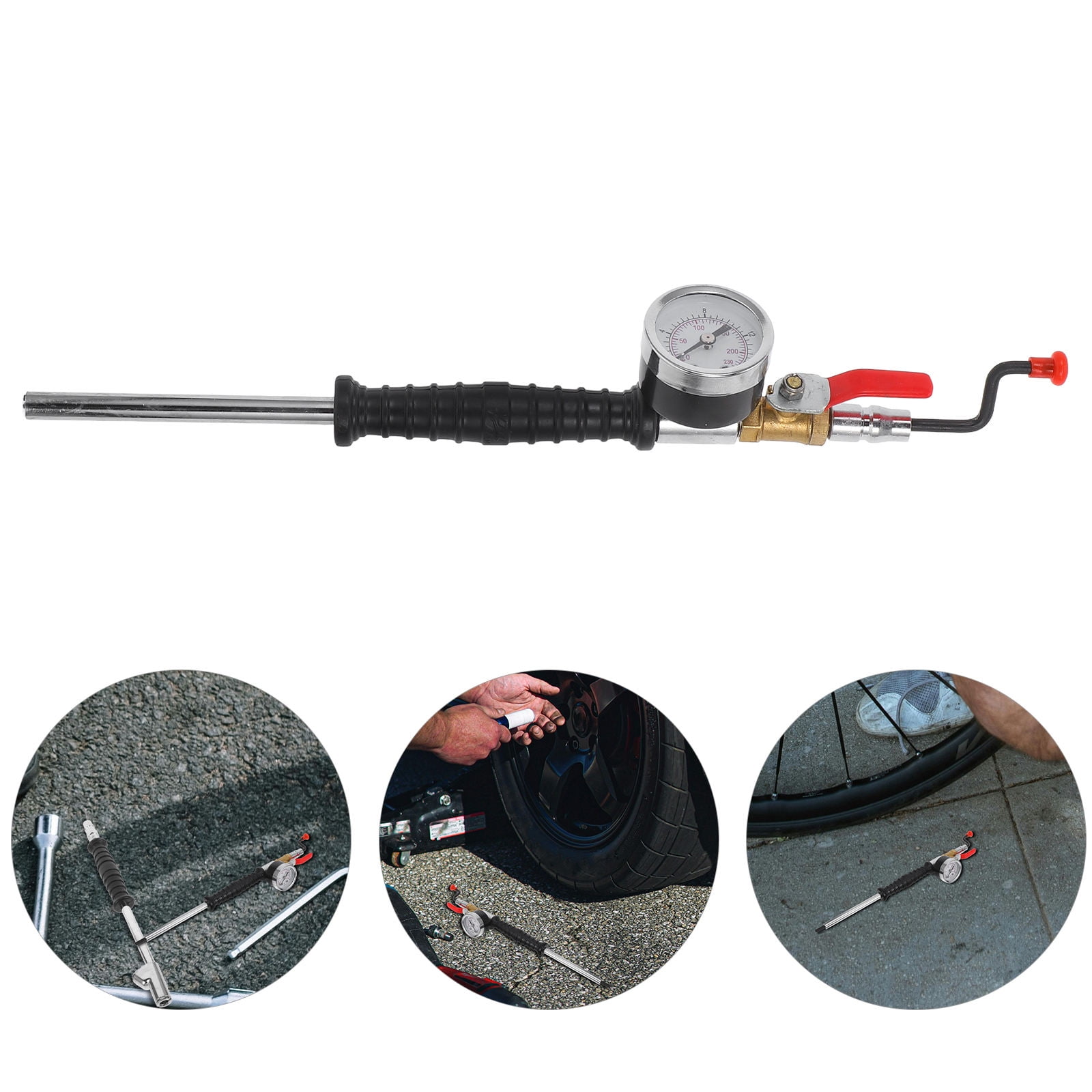 FRCOLOR Car Tire Inflator Pressure Gauge Air Chuck Pressure Gauge Air ...